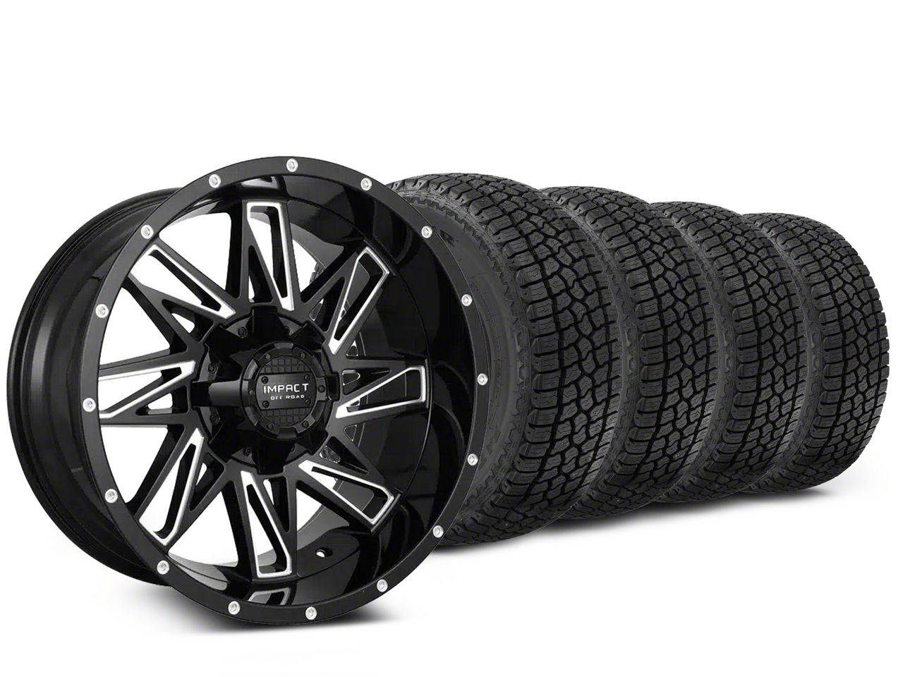 RAM 1500 17x9 Impact Wheels 814 & 33in Milestar All-Terrain Patagonia ...
