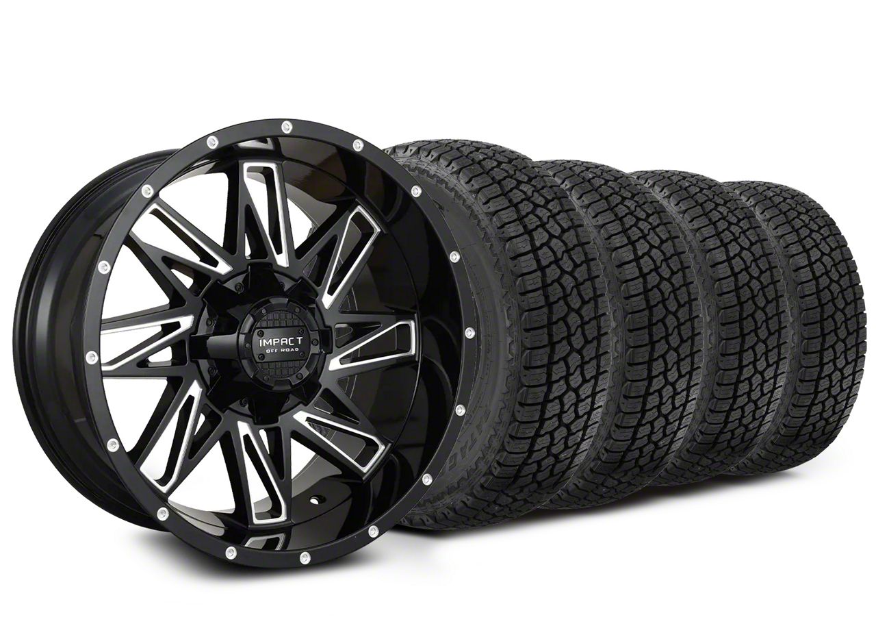 RAM 1500 18x9 Impact Wheels 814 & 33in Milestar All-Terrain Patagonia AT/R Tire Package (19-25 ...