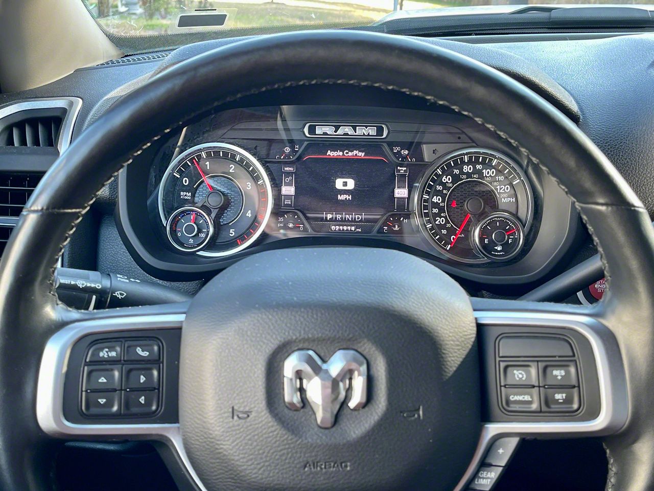 Infotainment RAM 1500 Speedometer EVIC Instrument Panel Cluster; White ...