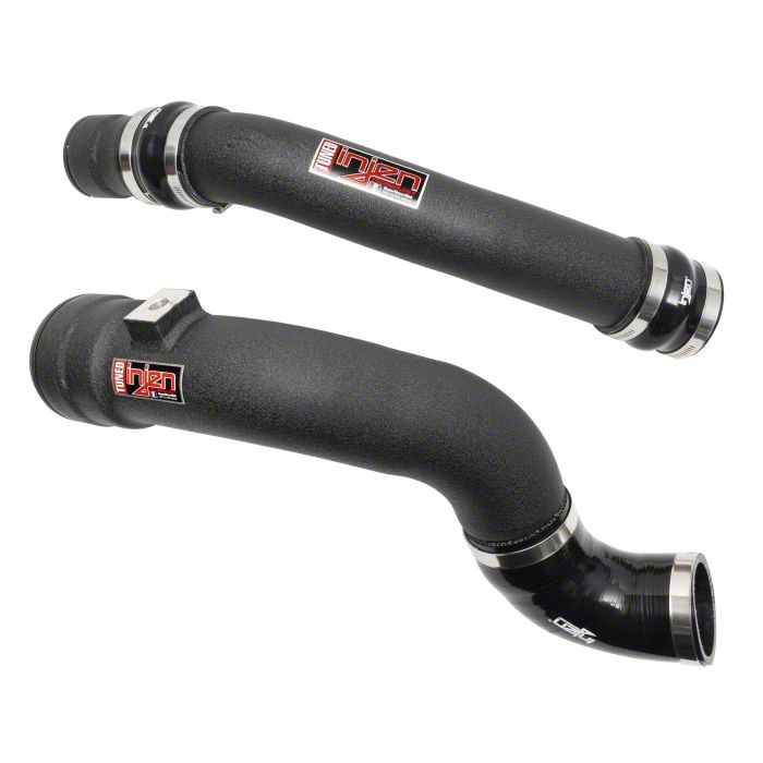 Injen F-250 Super Duty SES Intercooler Pipes; Wrinkle Black SES9004ICPWB (17-22 6.7L Powerstroke ...