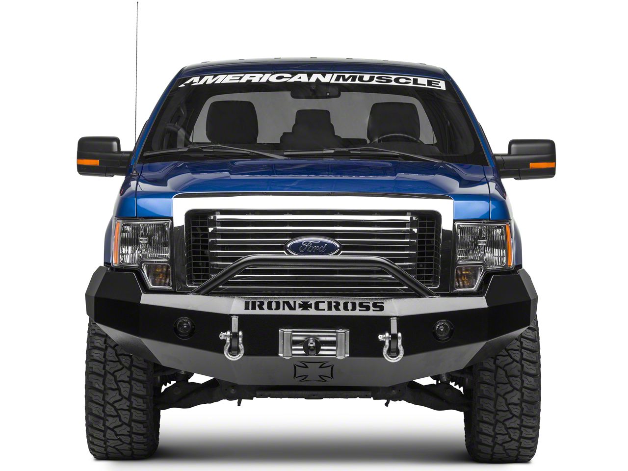 Iron Cross Automotive F-150 Heavy Duty Push Bar Front Bumper; Gloss ...