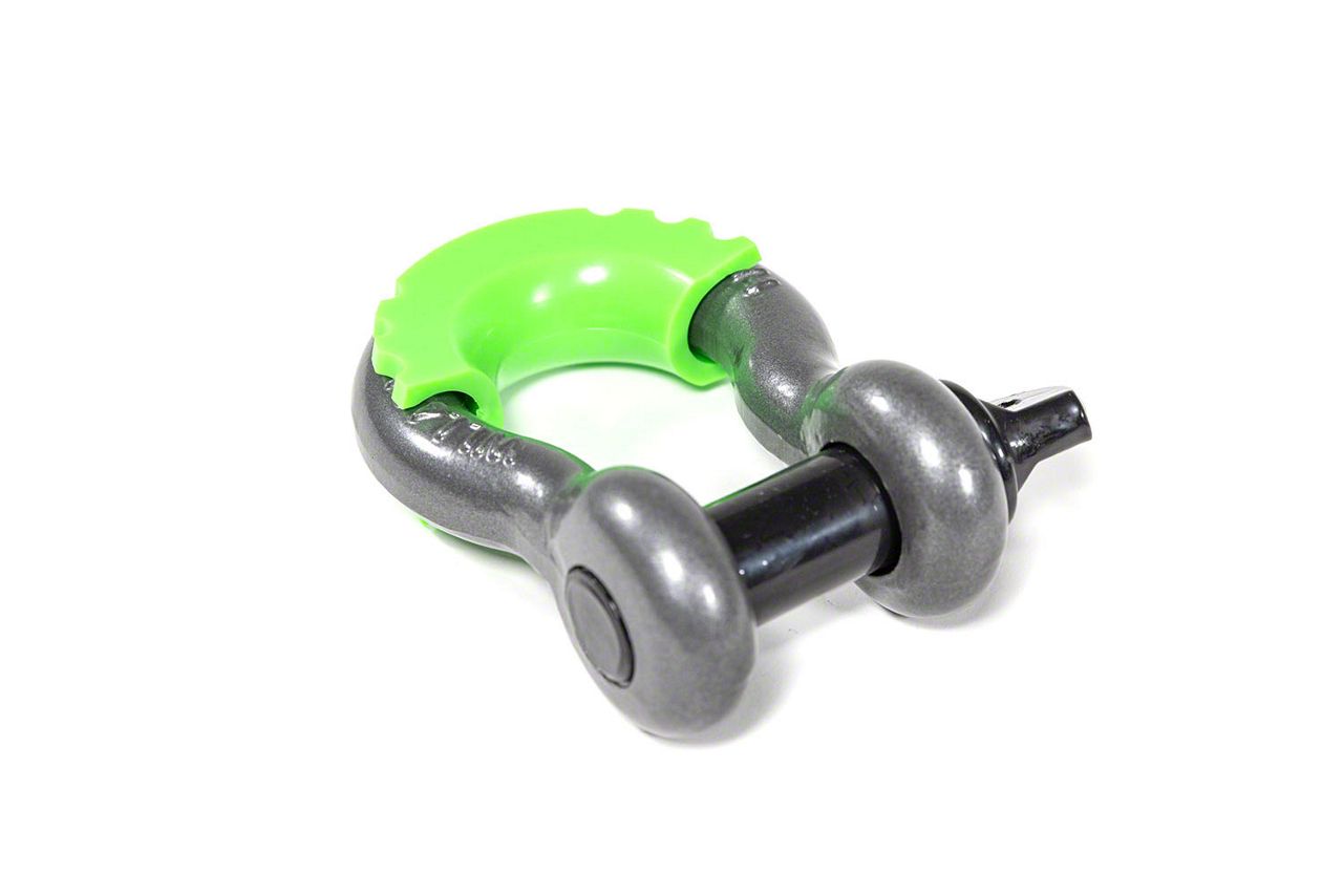 Ironman 4x4 F-250 Super Duty 3/4-Inch Recovery D-Ring Shackle; Grey with Green Protector IBOW4 ...