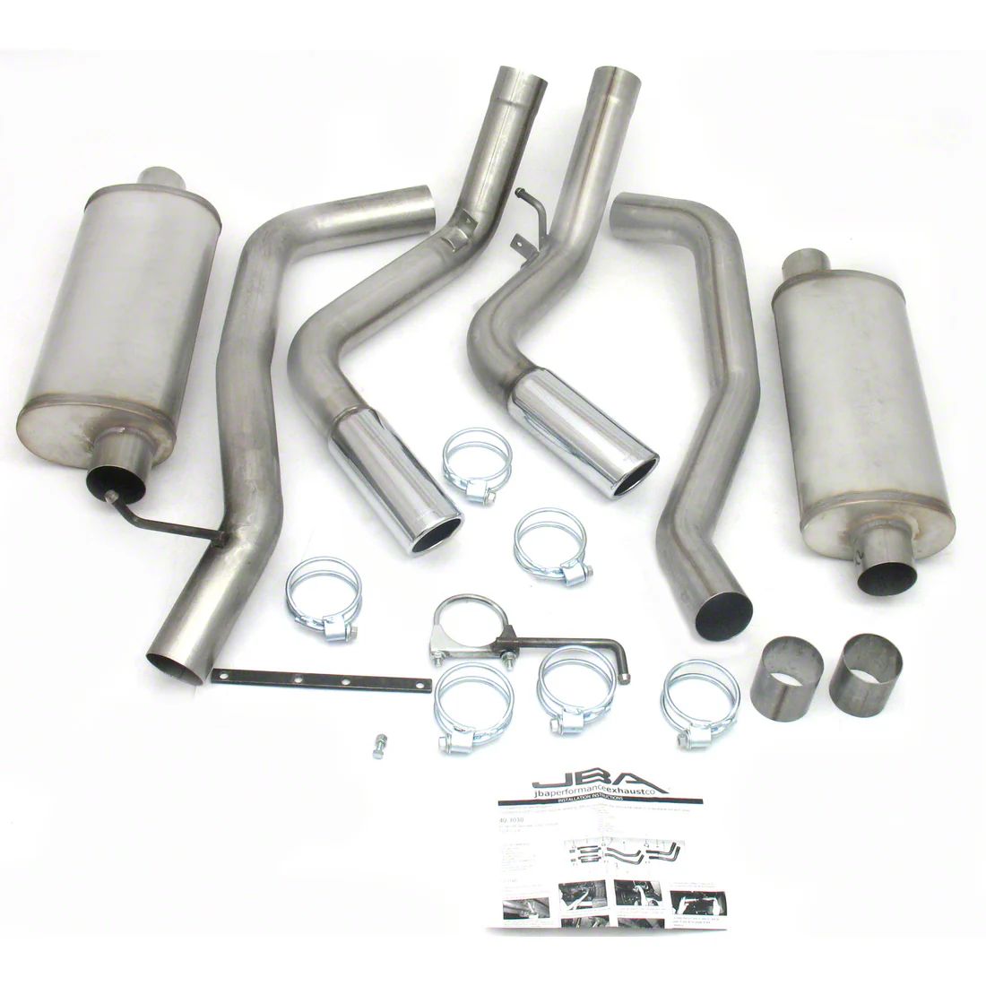 JBA Sierra 2500 Dual Exhaust System with Chrome Tips; Side Exit 40-3030 ...