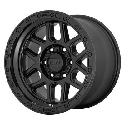 KMC RAM 2500 Mesa Satin Black with Gloss Black Lip 8-Lug Wheel; 17x9 ...