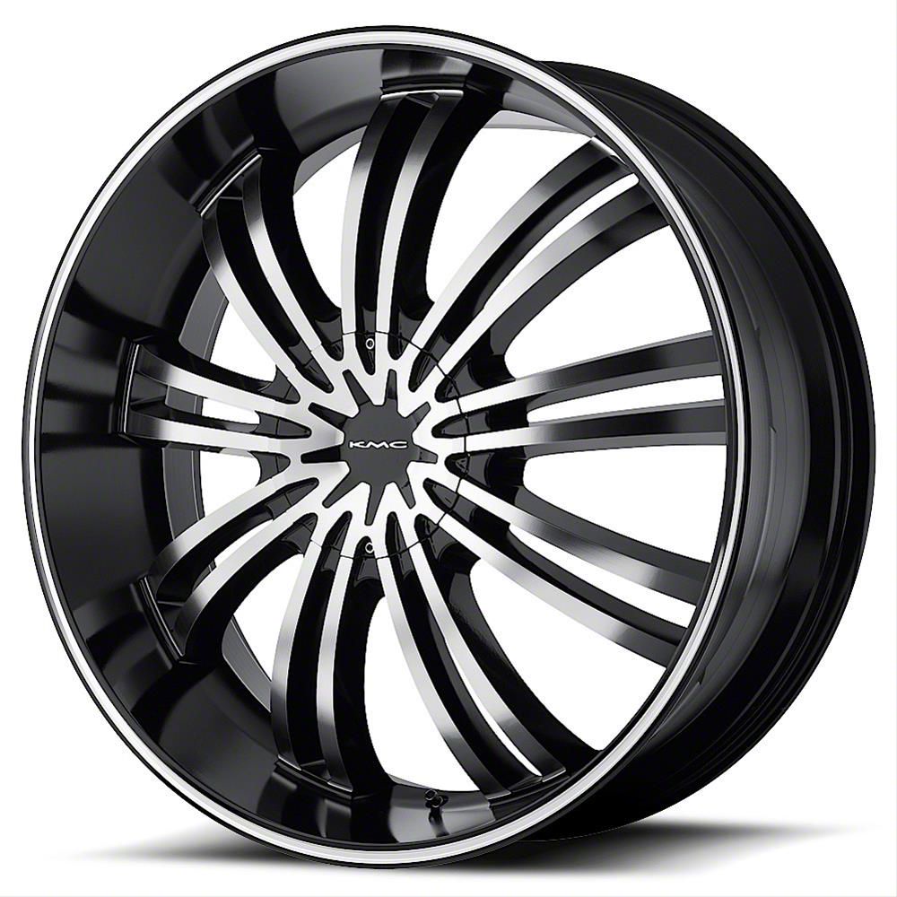 KMC F-150 Spider Gloss Black Machined 6-Lug Wheel; 20x8.5; 35mm Offset ...