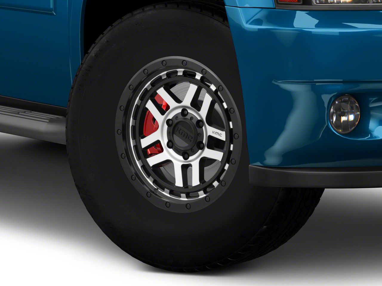 KMC Sierra 1500 Recon Satin Black Machined 6-Lug Wheel; 17x9; -12mm ...