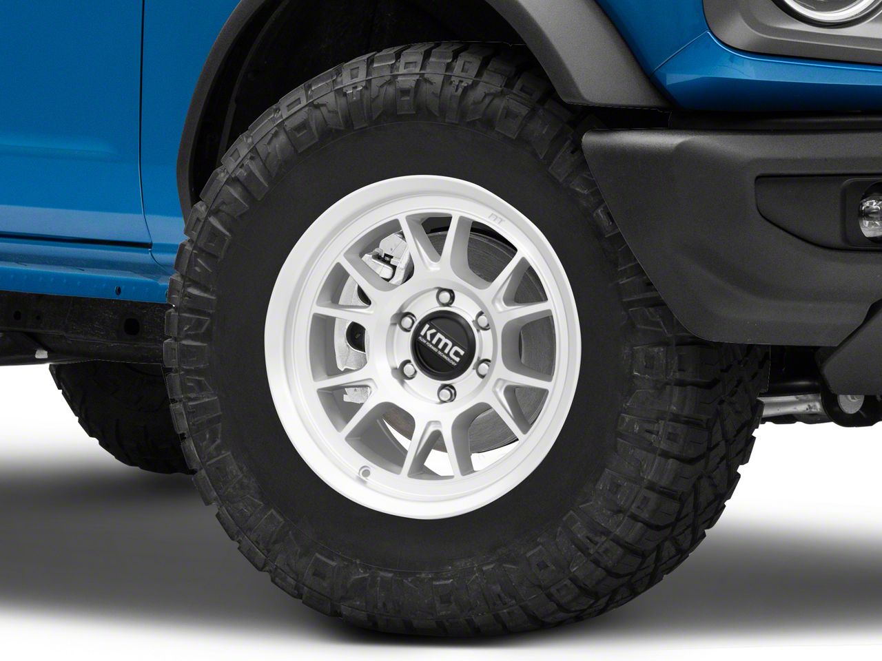 KMC F-150 Range Gloss Silver with Machined Face 6-Lug Wheel; 17x8.5; -10mm Offset ...
