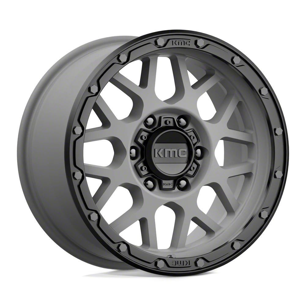KMC F-150 Grenade Off-Road Matte Gray with Matte Black Lip 6-Lug Wheel ...