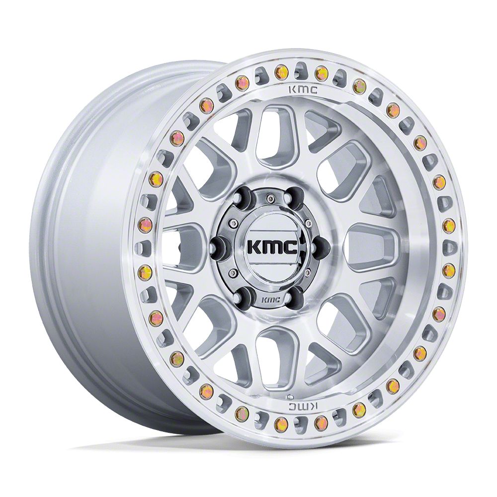 KMC F-350 Super Duty GRS Gloss Silver with Machined Face 8-Lug Wheel ...