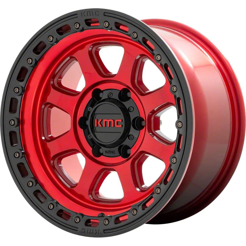 KMC Ranger Chase Candy Red with Black Lip 6-Lug Wheel; 17x9; 0mm Offset ...