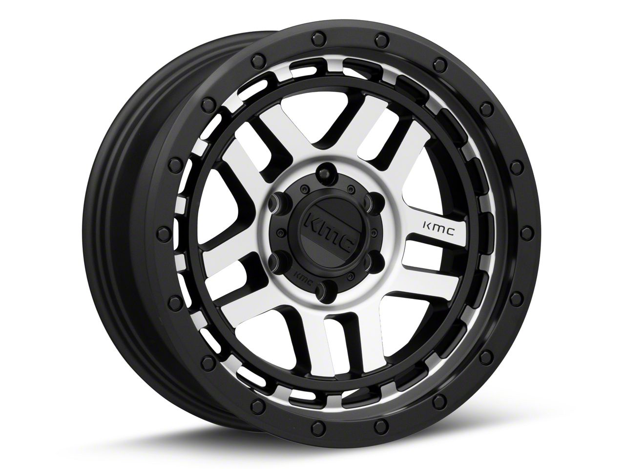 KMC Colorado Recon Satin Black Machined 6-Lug Wheel; 18x8.5; 18mm ...