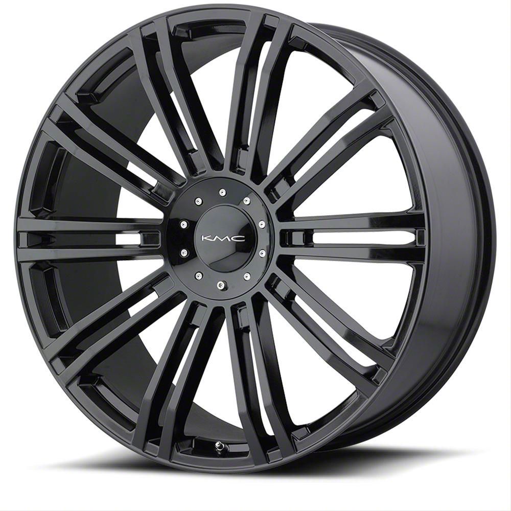 KMC F-150 D2 Gloss Black 6-Lug Wheel; 22x9.5; 35mm Offset KM67722966335 (21-25 F-150) - Free ...