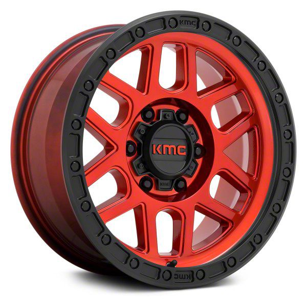 KMC RAM 1500 Mesa Candy Red with Black Lip 8-Lug Wheel; 20x9; 0mm ...