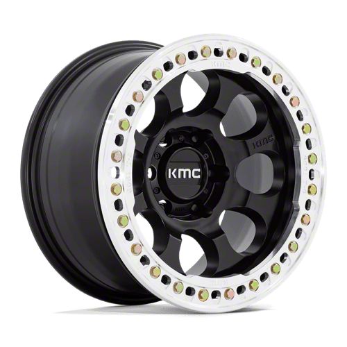 KMC Silverado 1500 Riot Beadlock Satin Black with Machined Ring 6-Lug ...