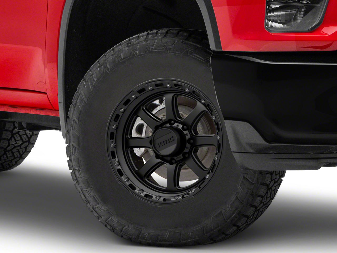 KMC Silverado 3500 Chase Satin Black with Gloss Black Lip 8-Lug Wheel ...