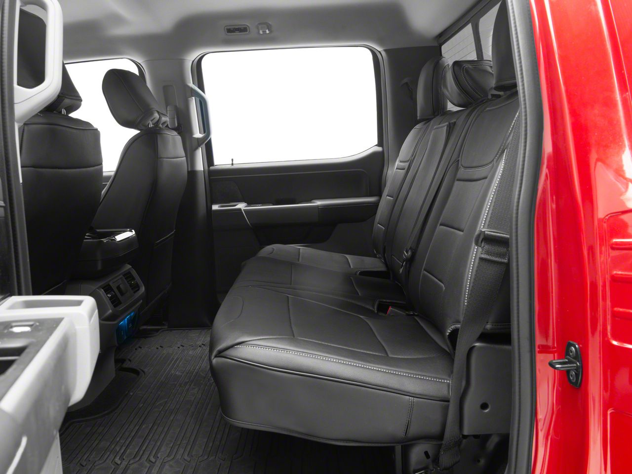 Kustom Interior F-150 Premium Artificial Leather Front and Rear Seat Covers; All Black SC-F150 ...