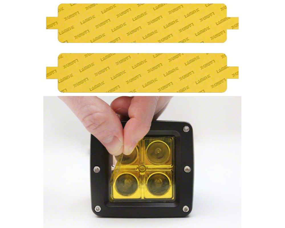 Lamin-X RAM 1500 Rectangle Fog Light Tint Covers; Yellow D134Y (19-24 ...