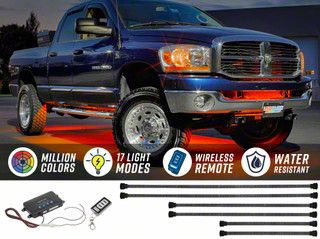 LEDGlow RAM 1500 Million Color Wireless Truck Underbody Lighting Kit LU ...