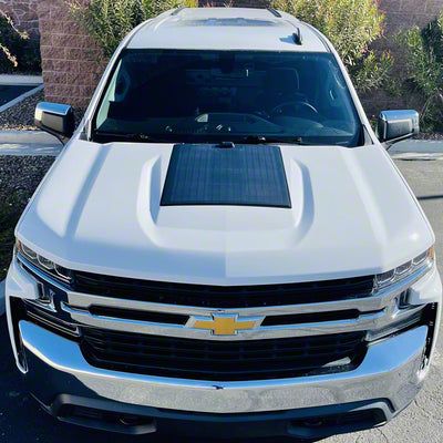 LensunSolar Silverado 1500 Hood Solar Panel Complete Kit; 55-Watt 55FX2 ...