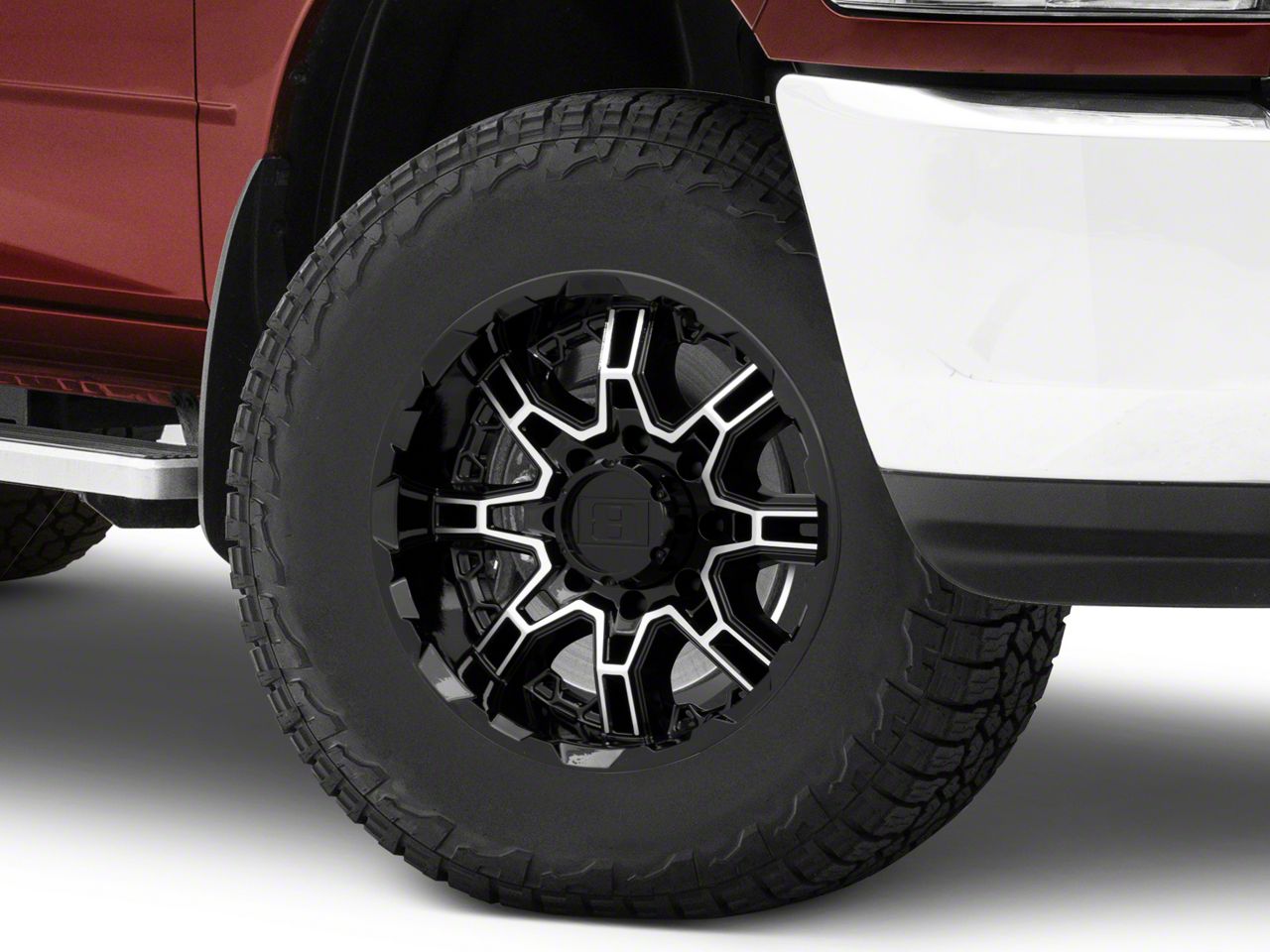 Level 8 Wheels RAM 2500 Slingshot Gloss Black Machined 8-Lug Wheel ...