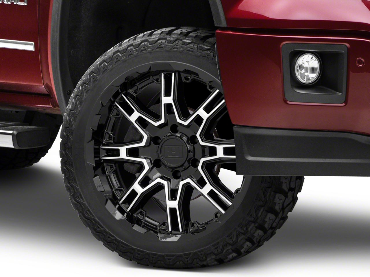 Level 8 Wheels Sierra 1500 Slingshot Gloss Black Machined 6-Lug Wheel ...
