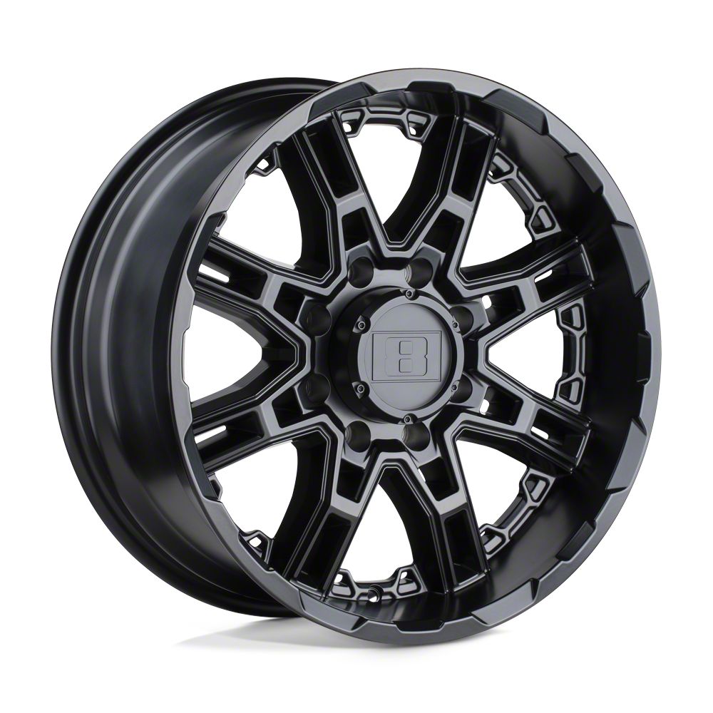 Level 8 Wheels F-150 Slingshot Matte Black 6-Lug Wheel; 17x8.5; 10mm ...