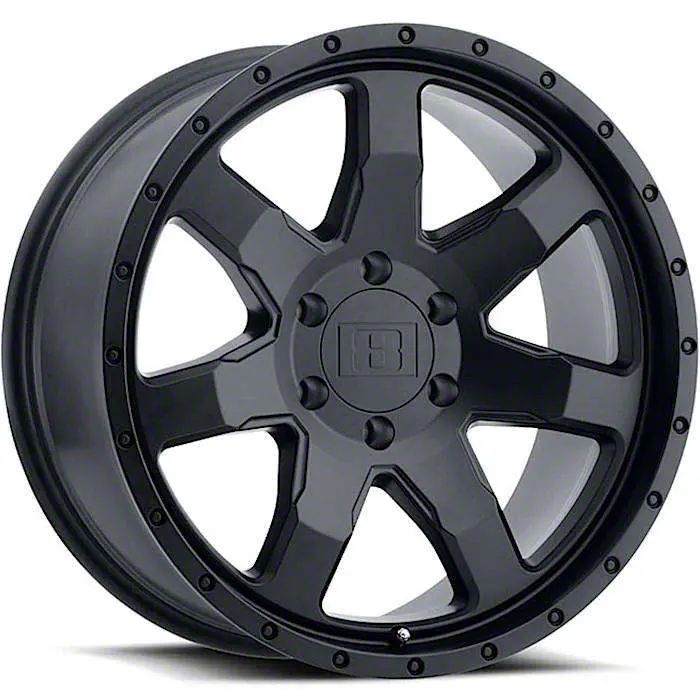 Level 8 Wheels Silverado 1500 Slam Matte Black 6-Lug Wheel; 17x8.5 ...