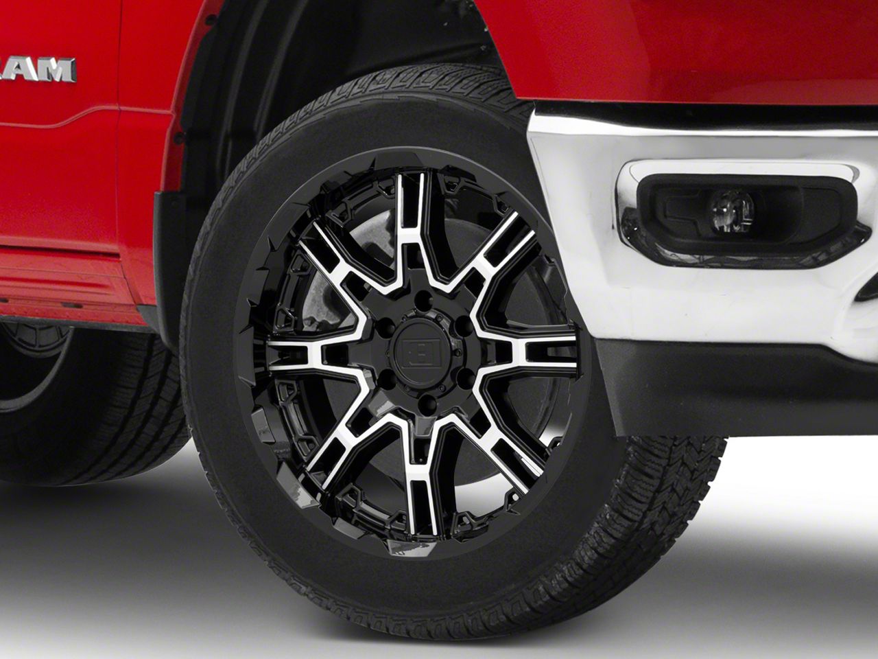 Level 8 Wheels RAM 1500 Slingshot Gloss Black Machined 6-Lug Wheel ...