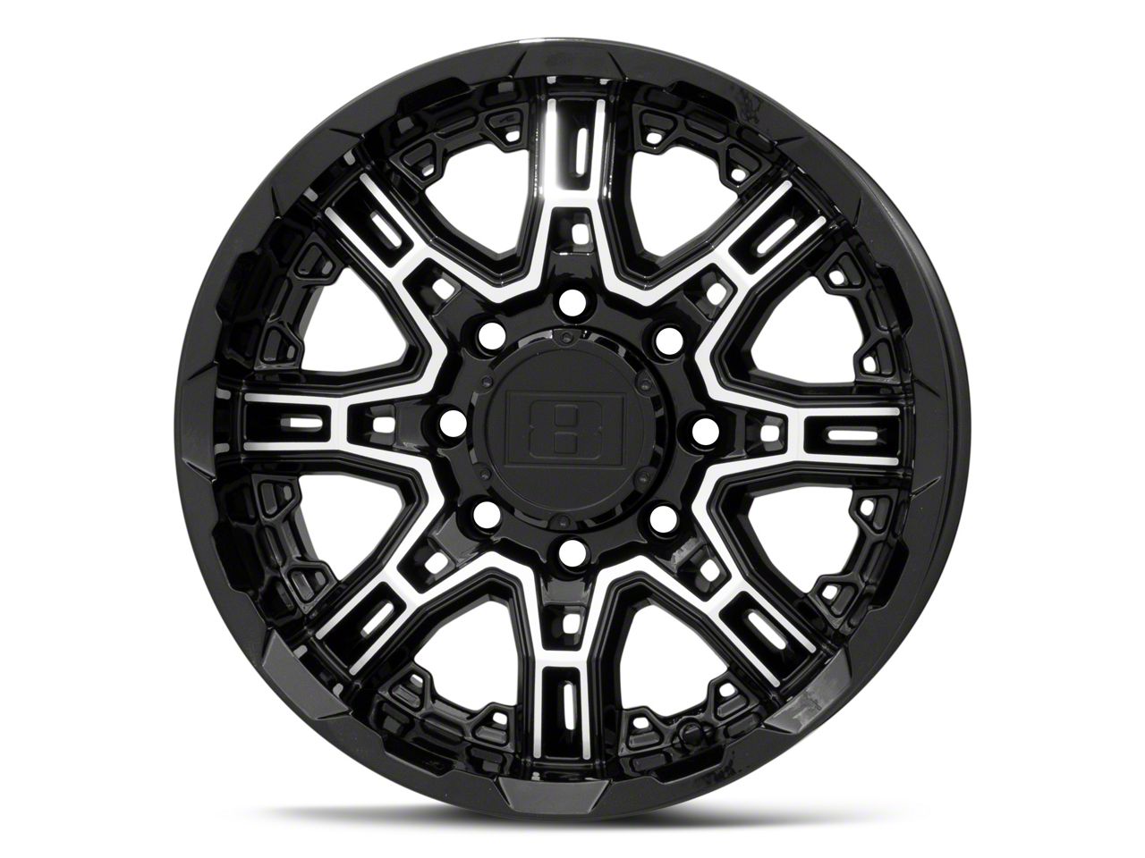 Level 8 Wheels RAM 2500 Slingshot Gloss Black Machined 8-Lug Wheel ...