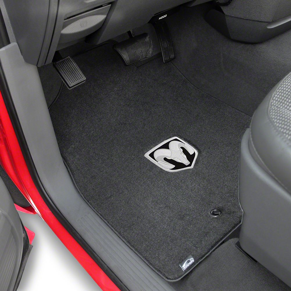Lloyd RAM 1500 Velourtex Front Floor Mats w/ RAM Head Logo - Black ...