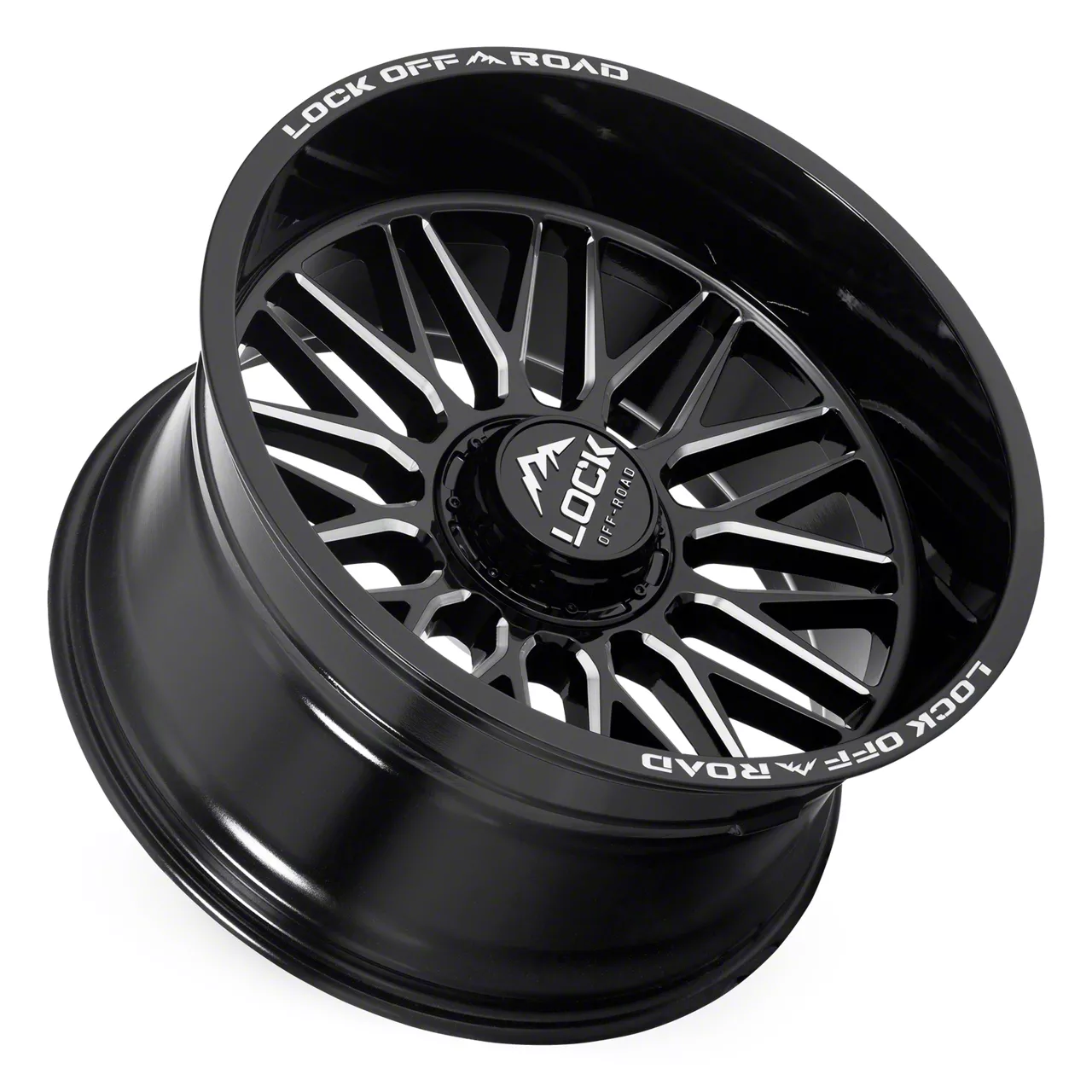 Lock Off-Road Sierra 3500 Apex Gloss Black Milled 8-Lug Wheel; 22x10 ...