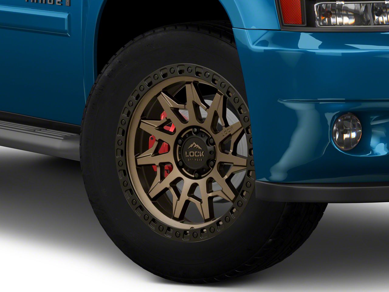 Lock Off-Road Silverado 1500 Lunatic Matte Bronze with Matte Black Ring ...