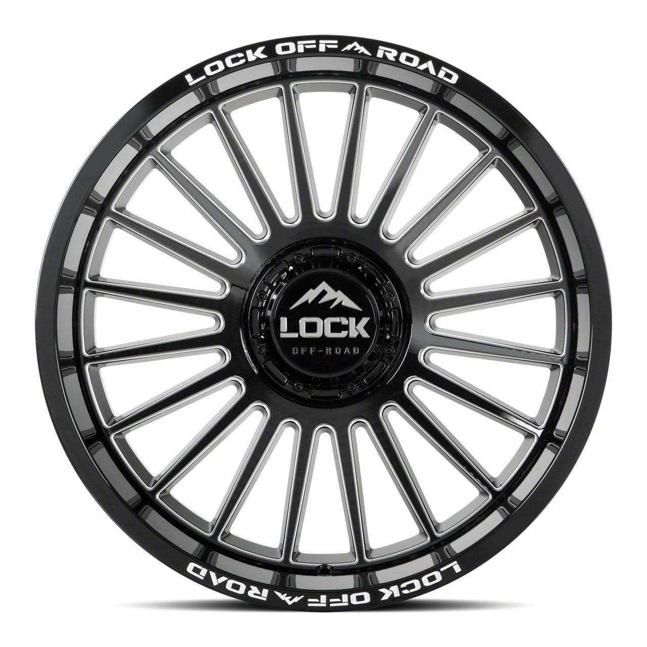 Lock Off-Road Silverado 2500 Invasion Gloss Black Milled 8-Lug Wheel ...