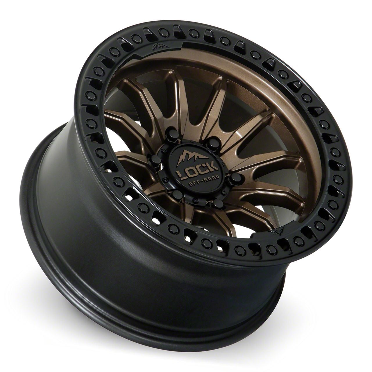 Lock Off-Road F-350 Super Duty Trail Matte Bronze with Matte Black Ring ...