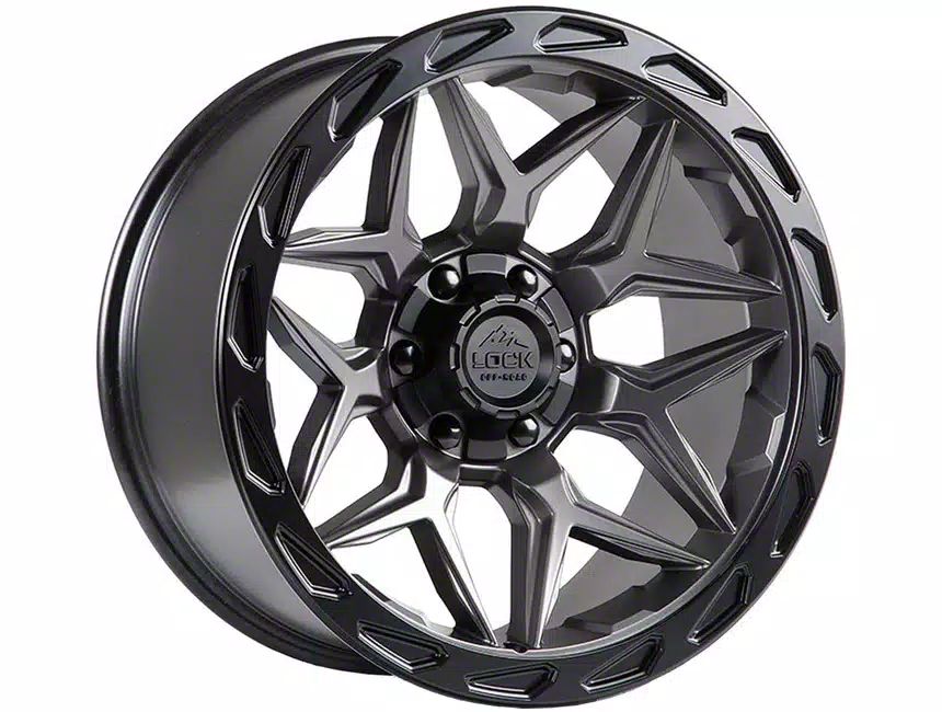 Lock Off-Road Colorado Matrix Matte Grey with Matte Black Ring 6-Lug ...