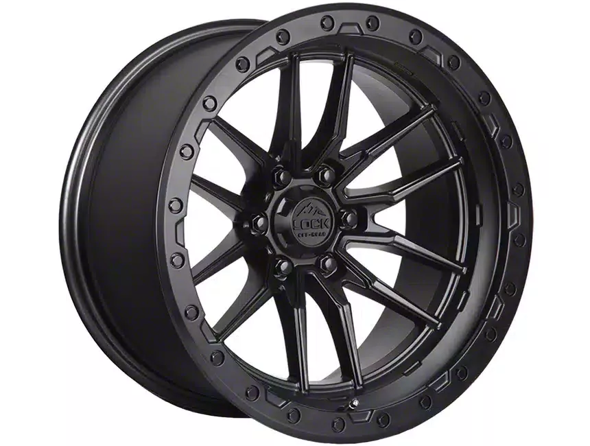 Lock Off-Road RAM 1500 Krawler Matte Black with Matte Black Ring 6-Lug ...