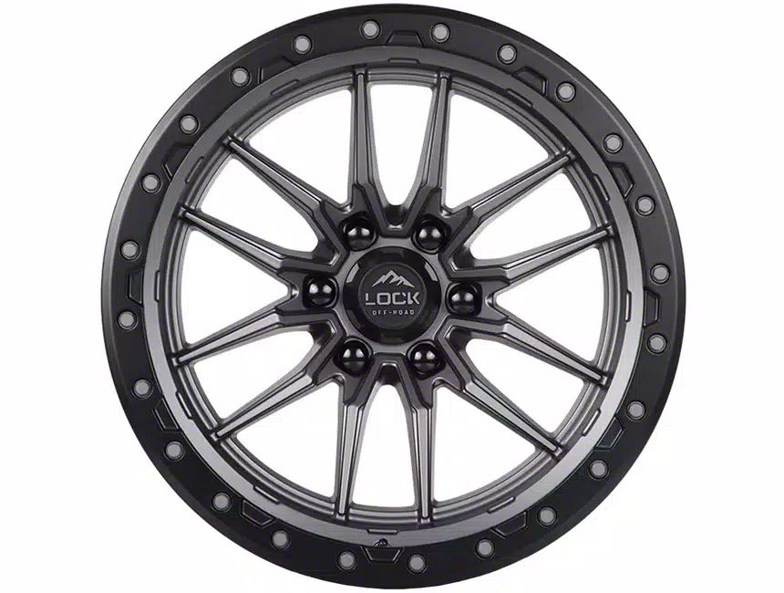 Lock Off-Road RAM 1500 Krawler Matte Grey with Matte Black Ring 6-Lug ...