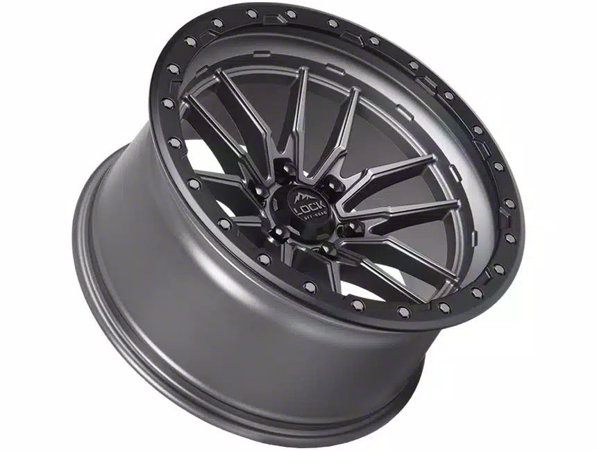 Lock Off-Road RAM 1500 Krawler Matte Grey with Matte Black Ring 6-Lug ...