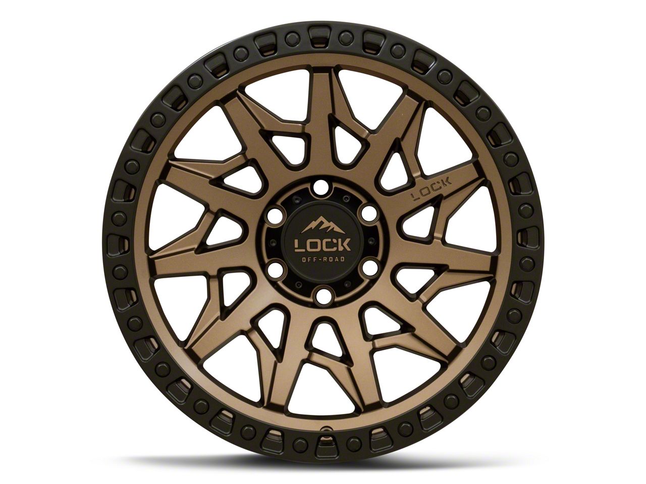 Lock Off-Road Sierra 1500 Lunatic Matte Bronze with Matte Black Ring 6 ...
