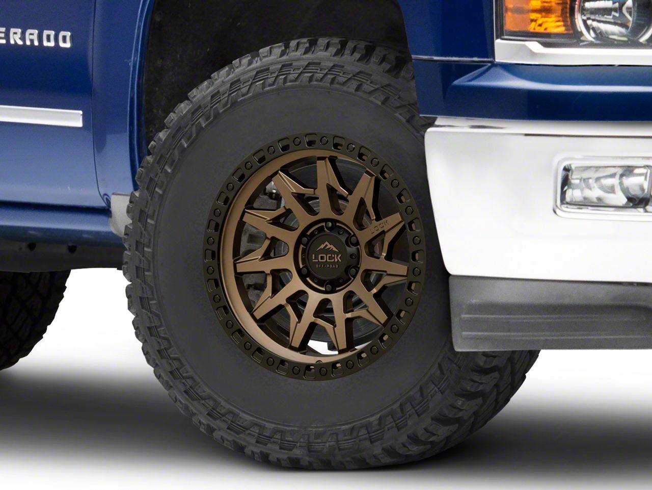 Lock Off-Road Silverado 1500 Lunatic Matte Bronze with Matte Black Ring ...