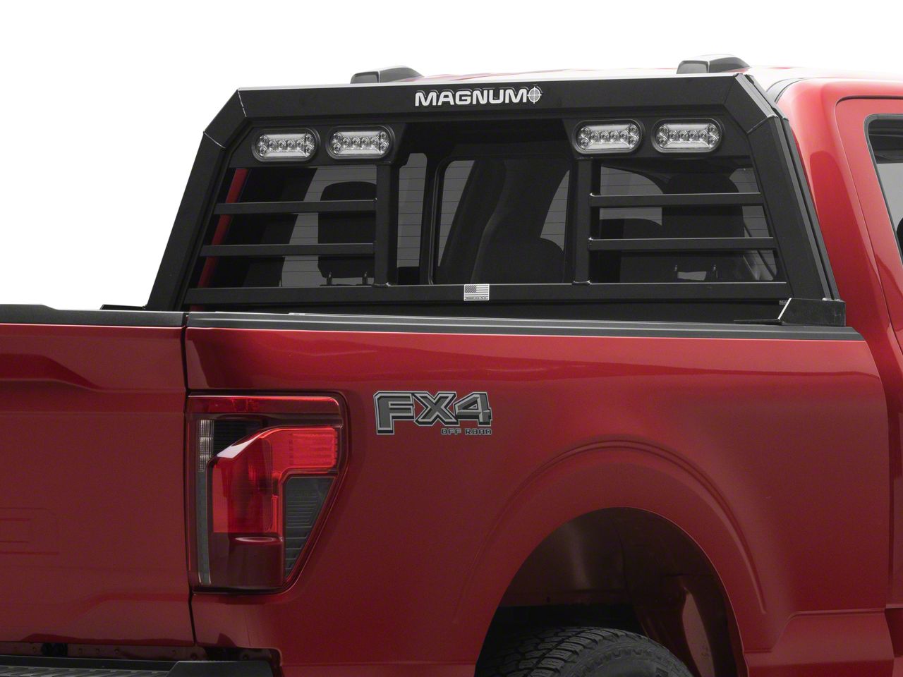 Magnum F-150 Low Pro Headache Rack with Lights and Window Cut-Out ...