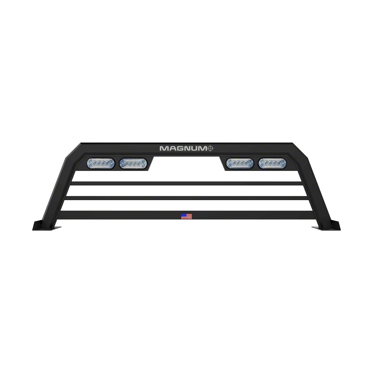 Magnum F-250 Super Duty Low Pro Headache Rack with Lights; Matte Black ...