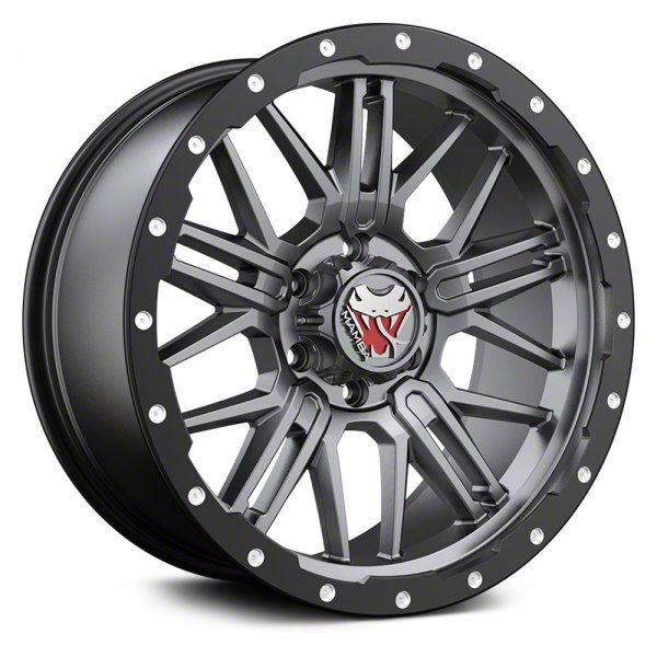 Mamba Offroad Wheels Colorado Type M25 Matte Gray with Black Lip 6-Lug ...