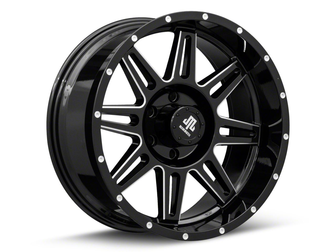 Mammoth Sierra 1500 Revolver Gloss Black Machined 6-Lug Wheel; 20x9 ...