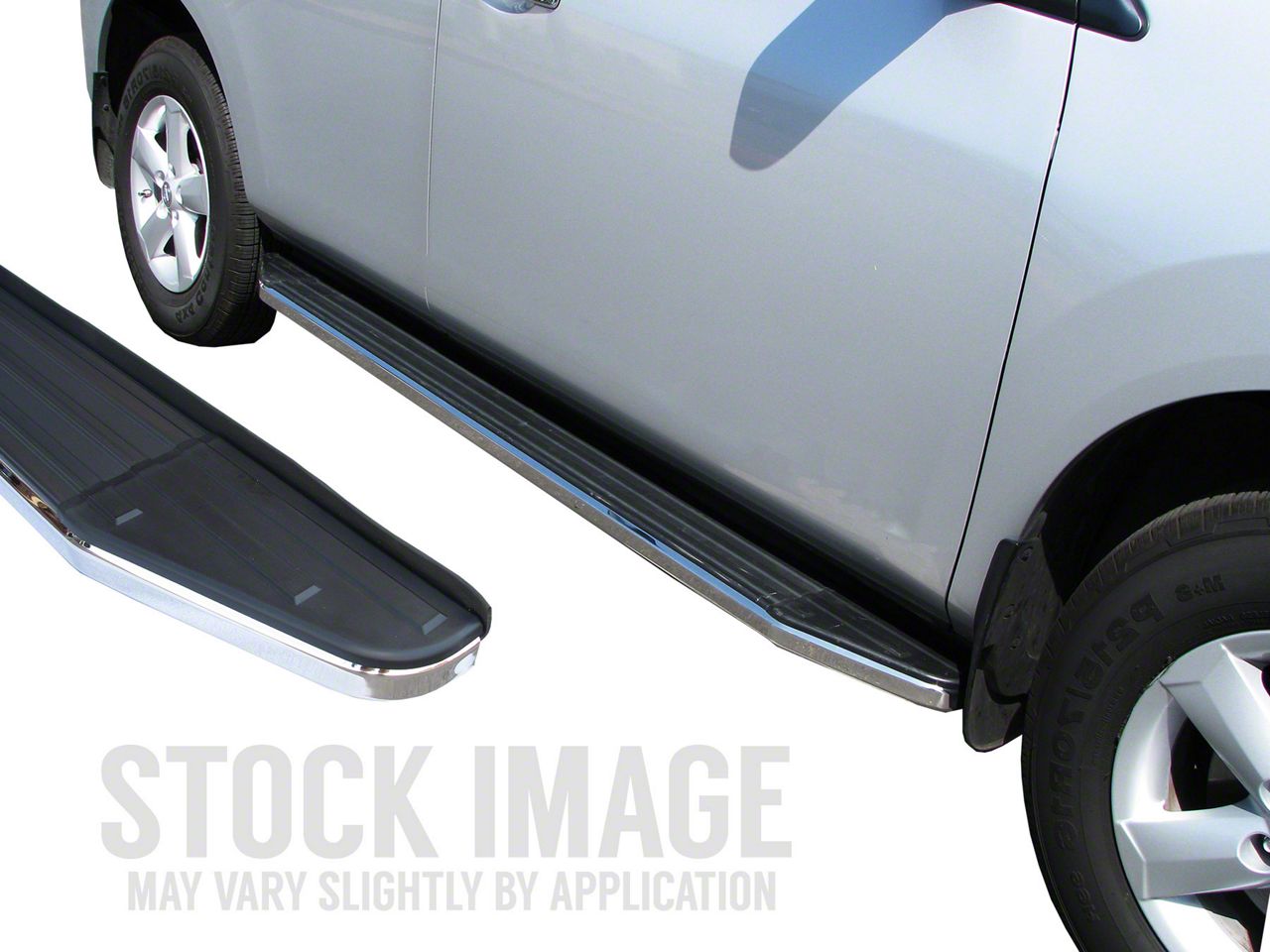 Maverick STX100 Running Boards; Black with Stainless Steel Trim (22-26 ...