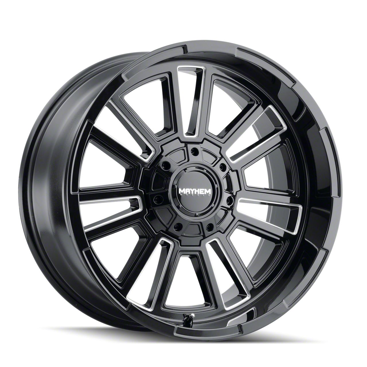 Mayhem Wheels Silverado 2500 Apollo Gloss Black Milled 8-Lug Wheel ...