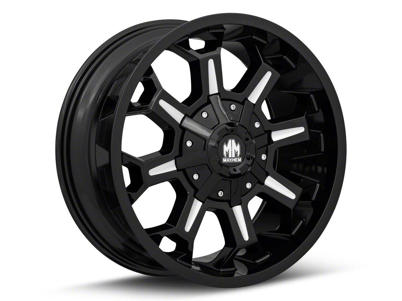 Mayhem Wheels Sierra 1500 Combat Gloss Black Milled 6-Lug Wheel; 17x9 ...