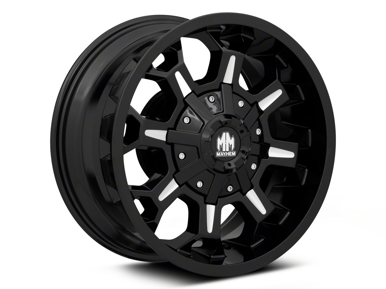 Mayhem Wheels Sierra 1500 Combat Gloss Black Milled 6-Lug Wheel; 18x9 ...