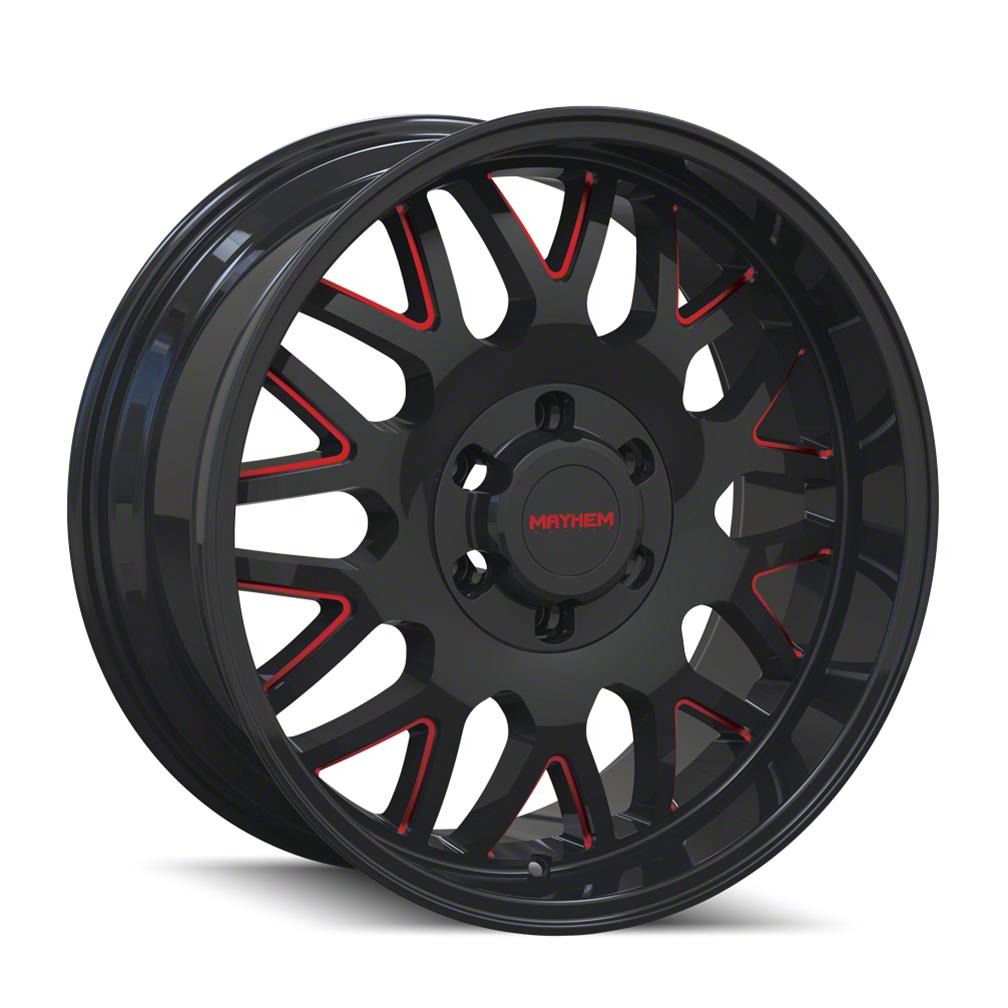 Mayhem Wheels F-250 Super Duty Tripwire Gloss Black Milled with Prism ...