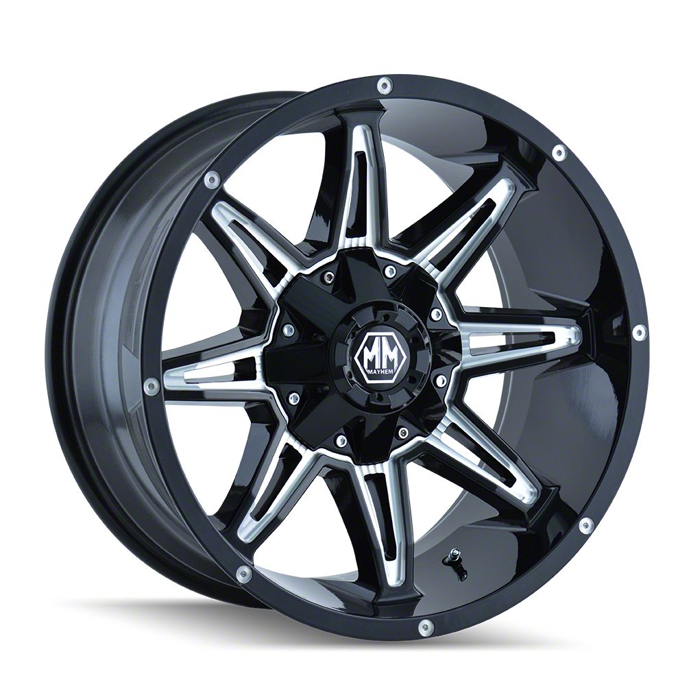 Mayhem Wheels F-150 Rampage Gloss Black Milled 6-Lug Wheel; 20x10 ...